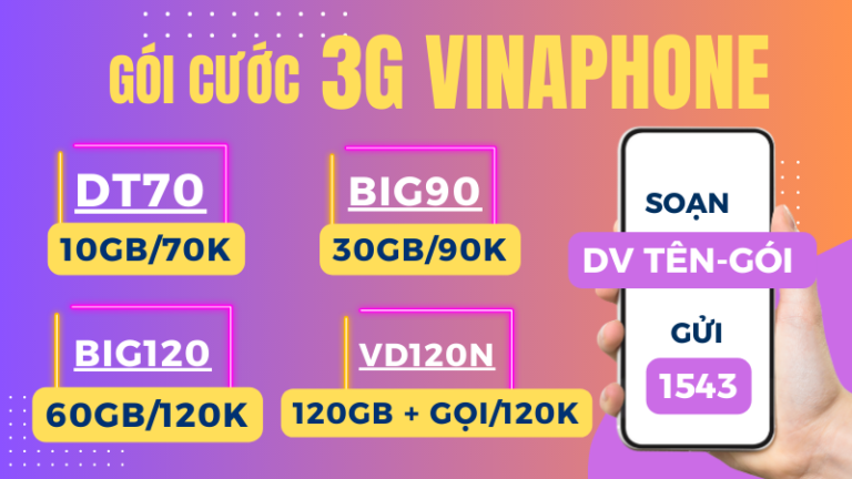 Tổng hợp gói cước 3G Vinaphone giá rẻ 2025 được đăng ký nhiều nhất